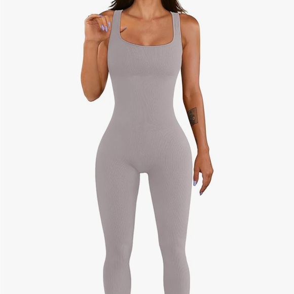 TOB | Pants & Jumpsuits | Tob Elegant Gray Ribbed Sleeveless Jumpsuit ...